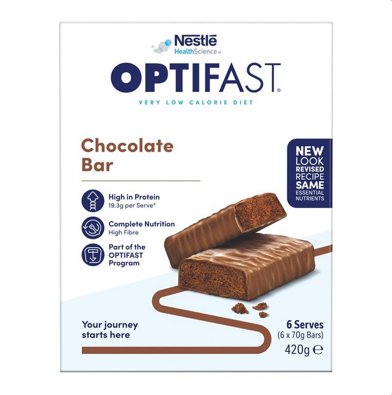 OPTIFAST VLCD Bar Chocolate - 6 Pack 70g Bars 420g (Ships November) – Better Value Pharmacy