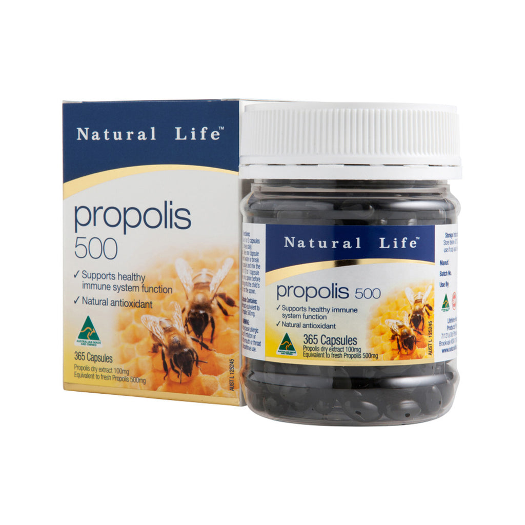 Natural Life Propolis Capsules 500mg 365 Capsules – Better Value Pharmacy