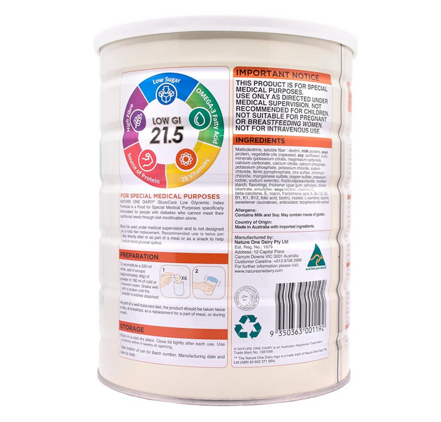 Nature One Dairy GlucoCare Low Glycemic Formula 850g – Better Value ...