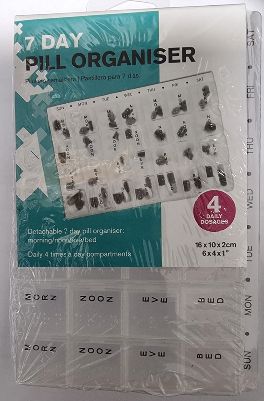 7 Day Pill Organiser Box 4 Daily – Better Value Pharmacy