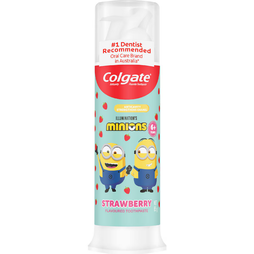 Colgate Toothpaste Kids Minions Strawberry Pump 85g – Better Value Pharmacy