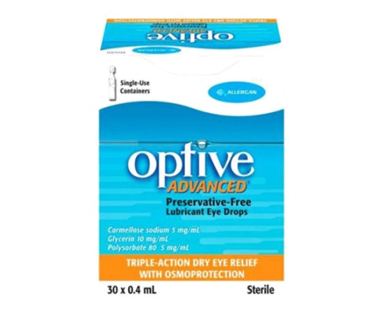 Optive Advanced Eye Drops 0.4ml x 30 Single Use Vials – Better Value ...