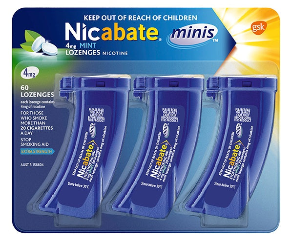 Nicabate Minis Lozenges 4mg Mint Quit Smoking 60 Lozenges – Better ...