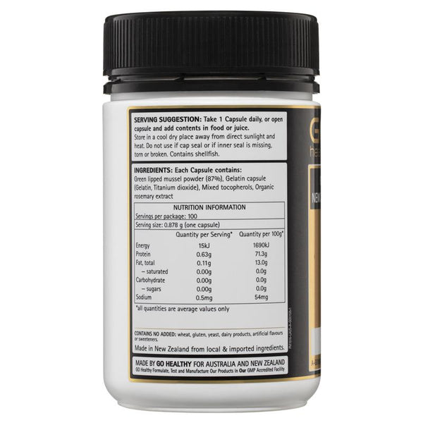 Go Healthy Mussel NZ Green Lipped 19000mg 100 Hard Capsule – Better ...