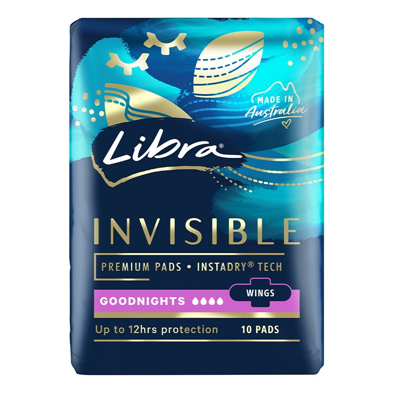 Libra Invisible Extra Long Pads with Wings 10 Pack – Better Value Pharmacy