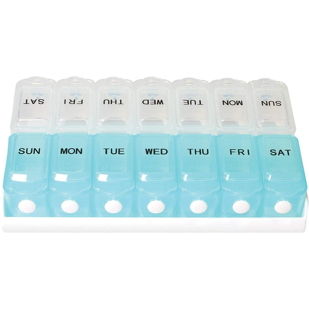 Medi Manager 7 Day Pill Box Push Button Removable Sections – Better ...