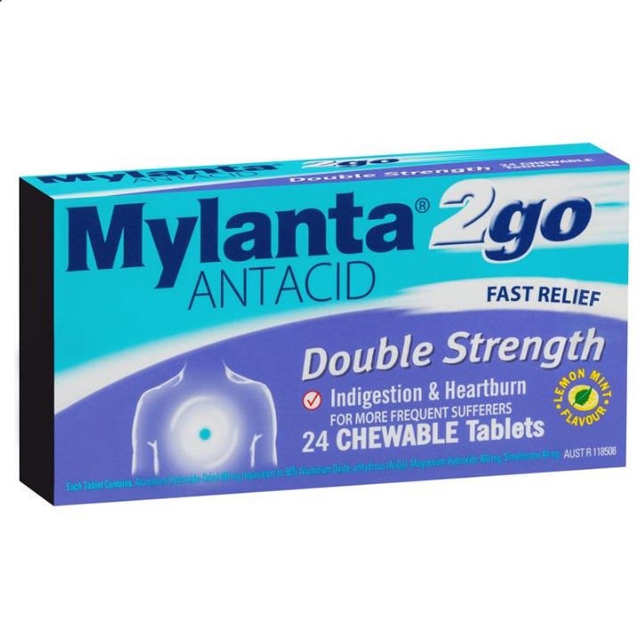 Mylanta 2go Double Strength Chewable Antacid Tablets 24 Pack – Better ...