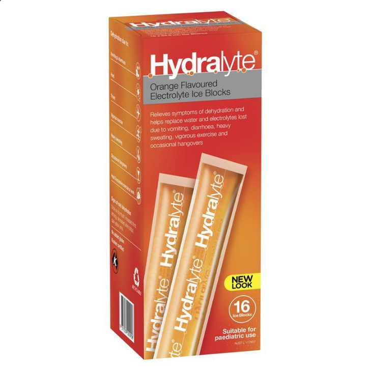 Hydralyte Rehydration Orange Flavoured Ice Blocks 16 Pack – Better ...