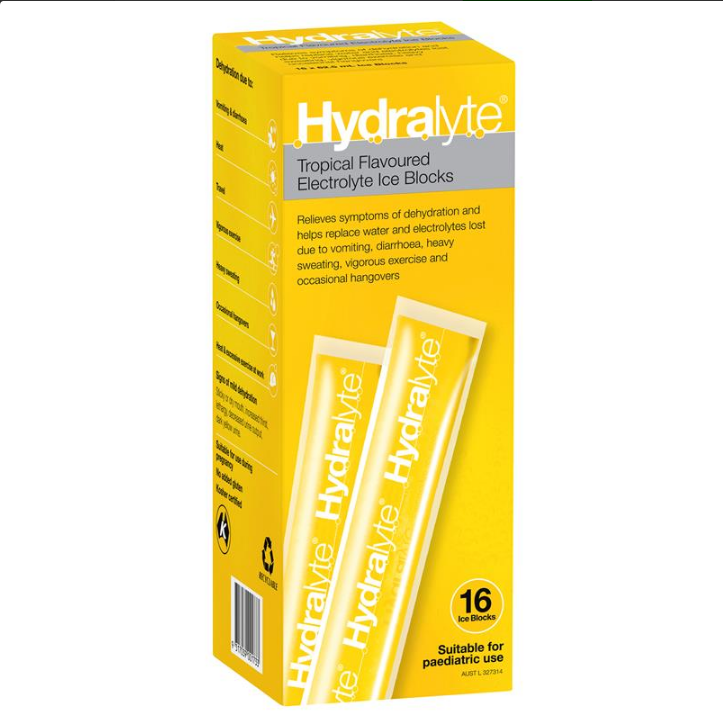 Hydralyte Electrolyte Ice Blocks Tropical 16 – Better Value Pharmacy