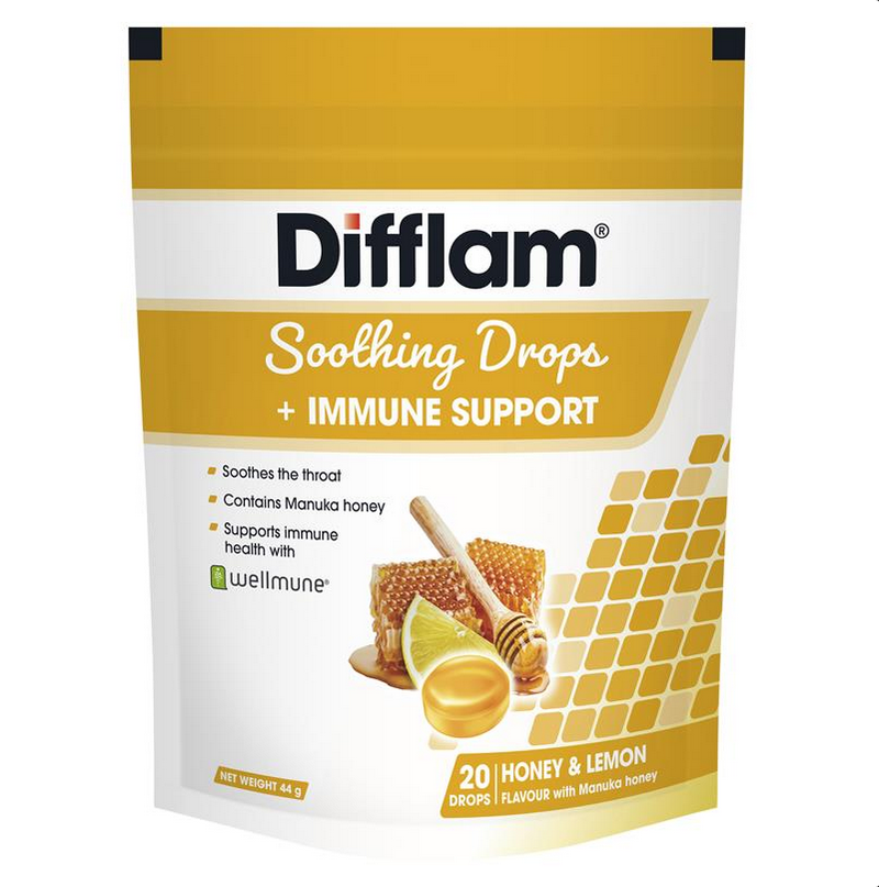 Difflam Soothing Drops + Immune Support Honey & Lemon 20 Drops – Better ...