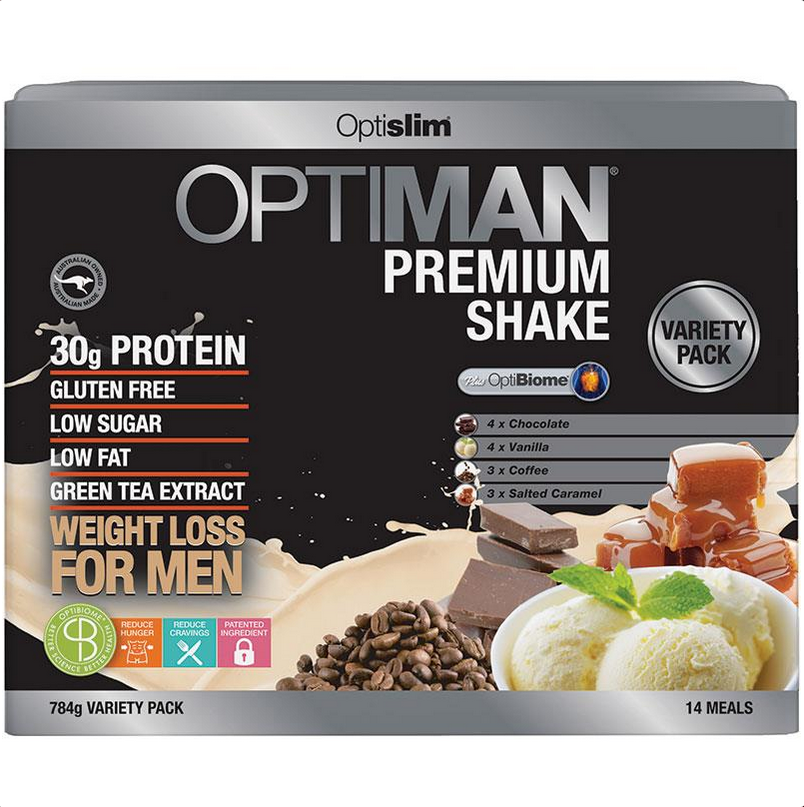Optislim Optiman Premium Shake Variety Pack 14 x 56g – Better Value ...