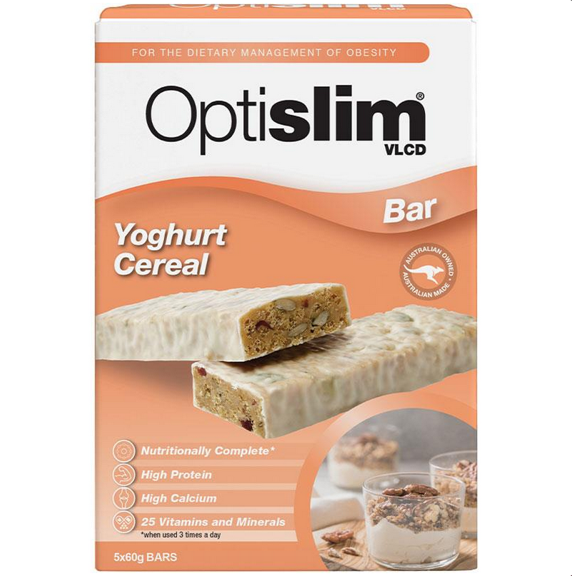 Optislim VLCD Bar Yoghurt Ceral 5 x 60g Bars – Better Value Pharmacy