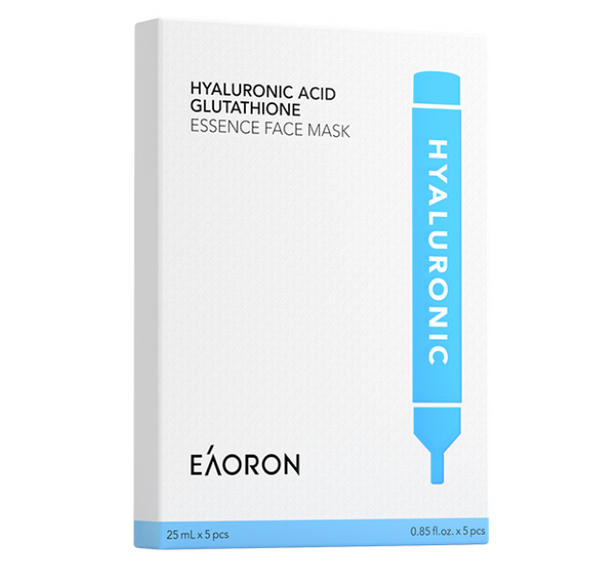 EAORON Hyaluronic Acid Glutathione Essence Face Mask 25mL x 5 Piece ...