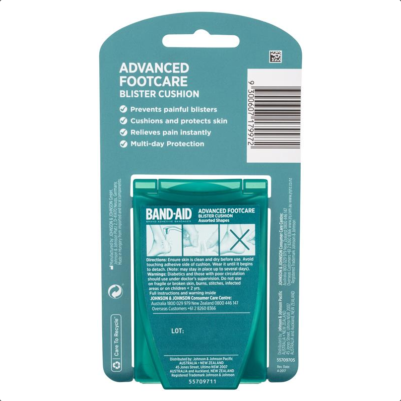 Band-Aid Advanced Footcare Blister Cushions Assorted Shapes 5 Pack ...